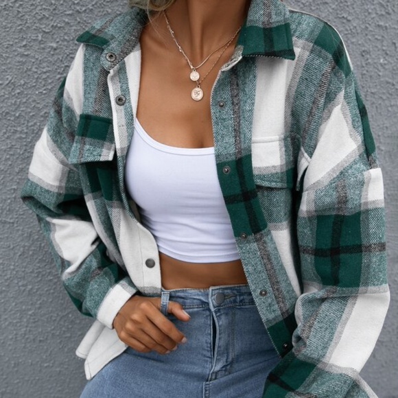 BellanBlue | Jackets & Coats | Cozy Green Button Up Oversized Jacket ...